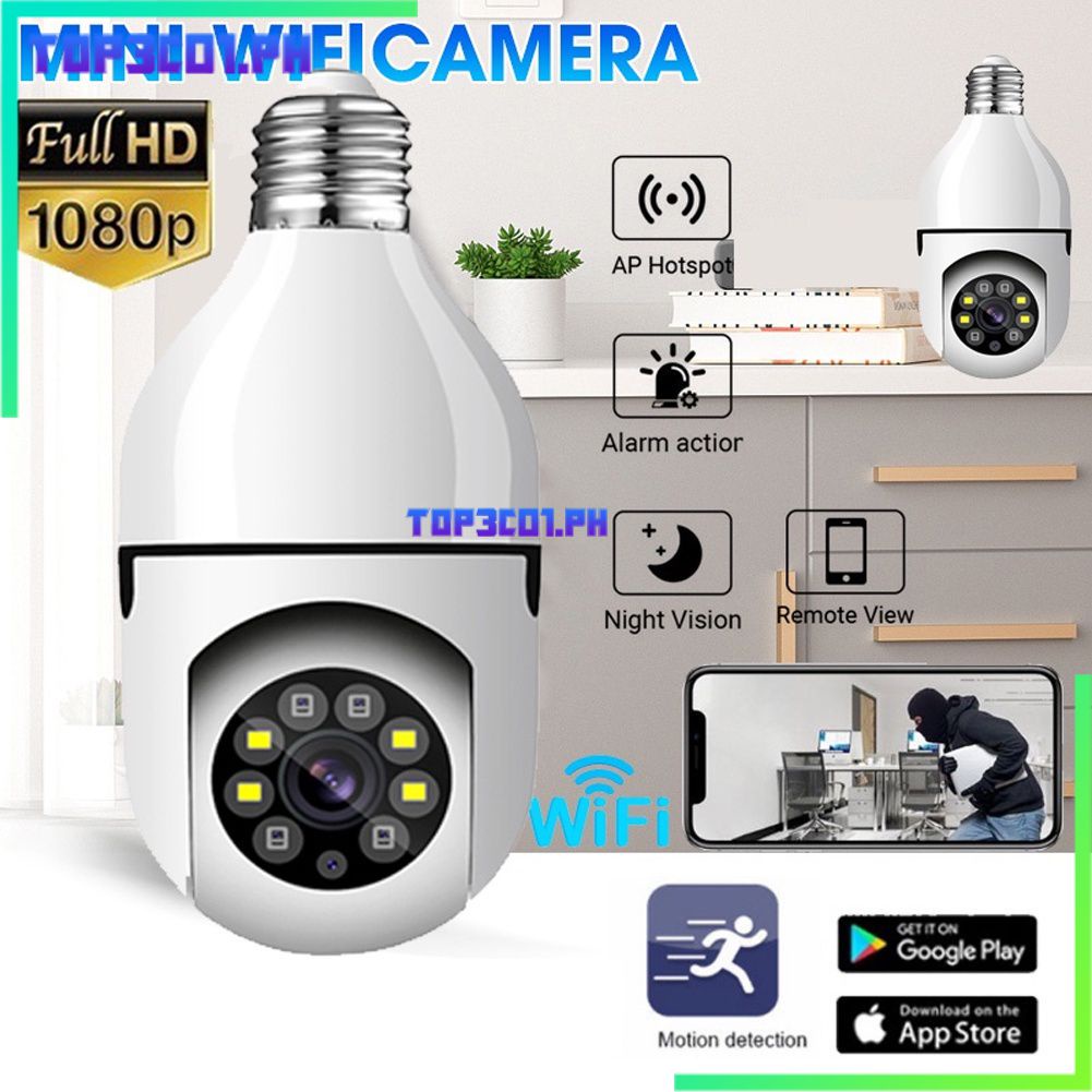 Cctv Camera 1080P HD 360 Light Bulb CCTV Wireless Wi-Fi Monitor ...