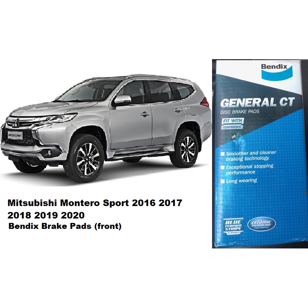 Mitsubishi Montero Sport 2016 2017 2018 2019 2020 2021 2022 2023 2024 2025 Bendix Brake Pads ...