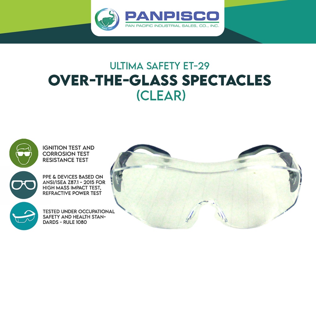 Panpisco Ultima Safety Over-The-Glass Spectacles Clear (ET-29/ET-30 ...