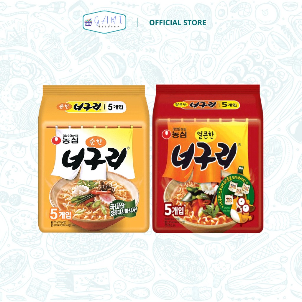 Nongshim Neoguri Seafood Spicy & Mild Ramen Noodles - (Family Pack of 5 ...