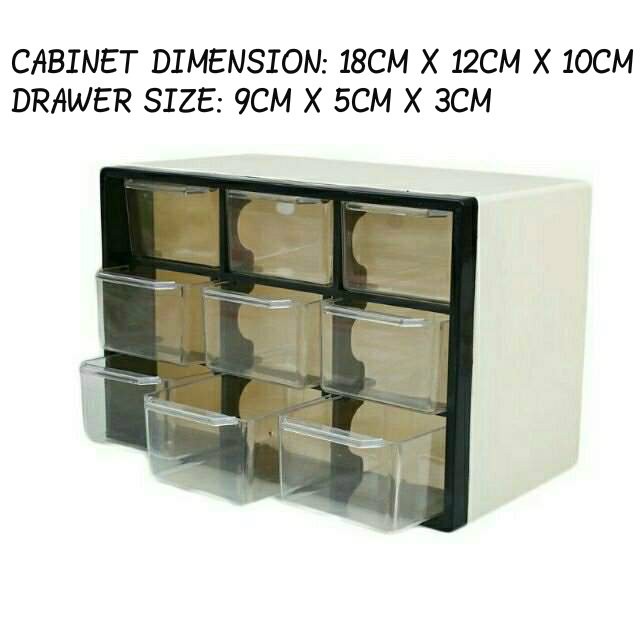 ⚡9 Mini Drawer Cabinet Storage Organizer 18cm x12cm x 10cm⚡ | Shopee ...