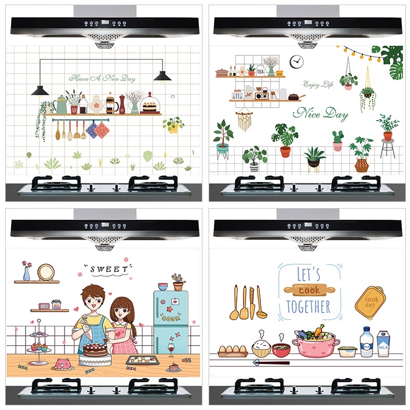 Kitchen Waterproof and Oilproof Aluminum Foil wallpaper transparent ...