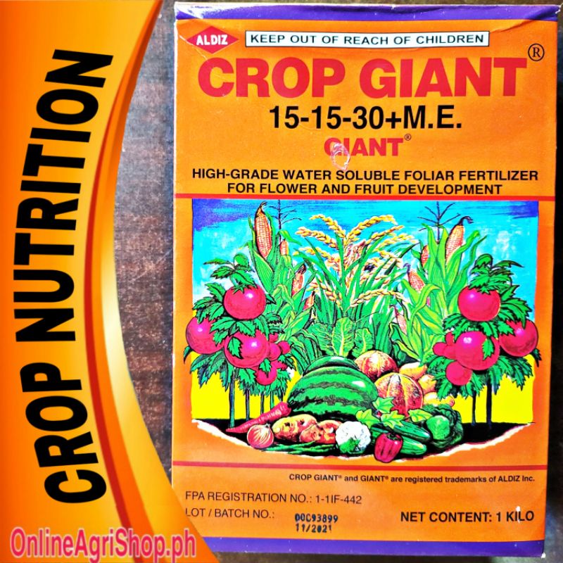 CROP GIANT 15-15-30 +M.E. FOLIAR FERTILIZER (1 KILO) ALDIZ | Shopee ...