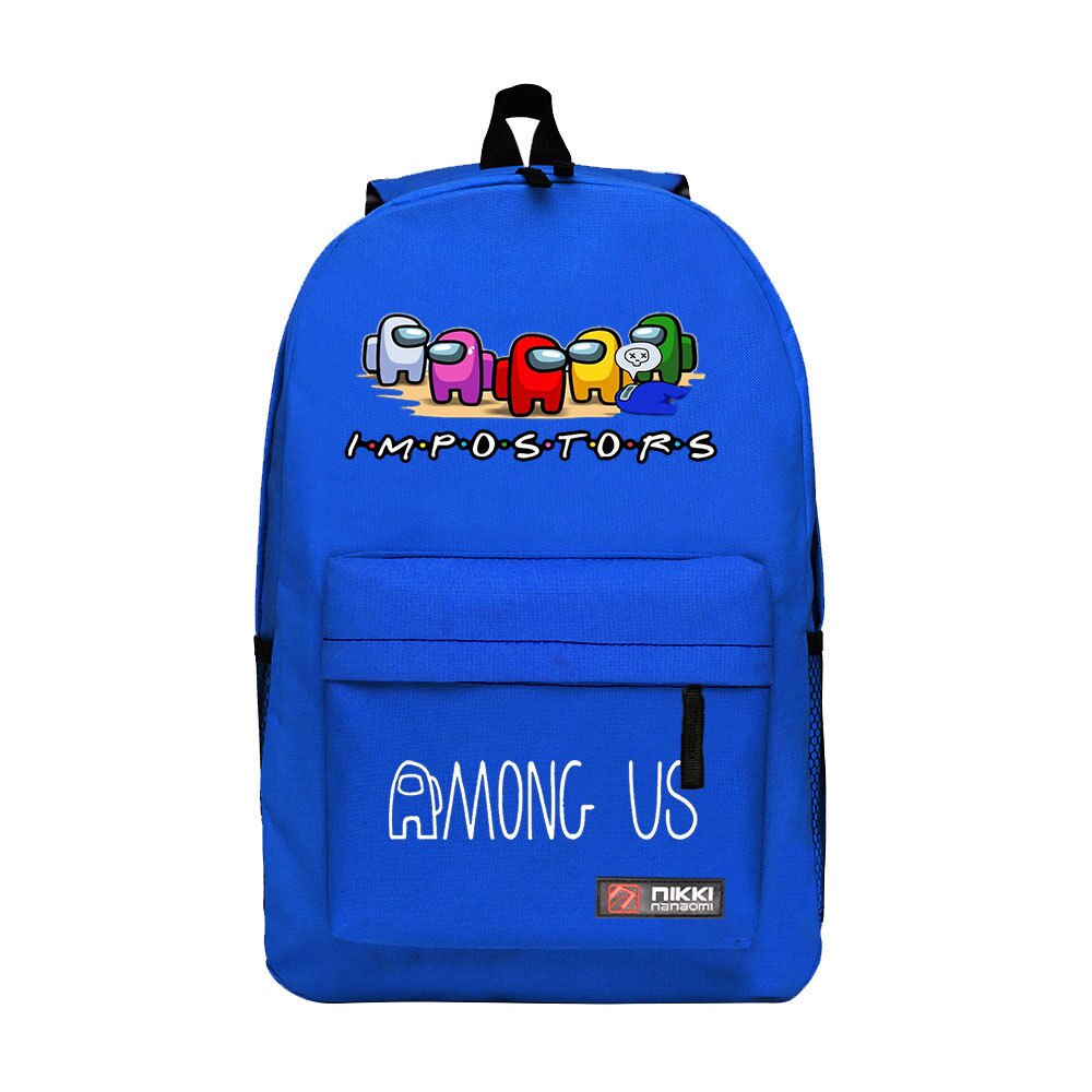 Among Us Children School Bags Double Zipper Orthopedic Backpack Kids ...