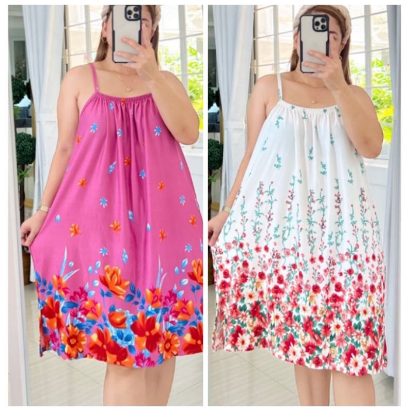 LARGE-3XL plus size FLOWY BALOON DASTER DRESS /pambahay PAMBUNTIS ...