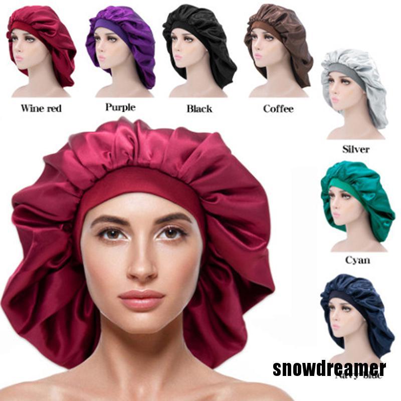SNPH Extra Large Satin Sleep Cap Waterproof Shower Cap Women Hair ...