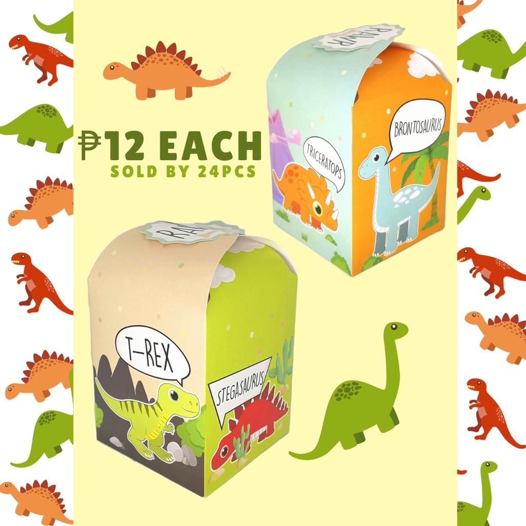 FP1125 (24PCS) Dinosaur Dino Kiddie Party Loot Bag Box Giveaway ...