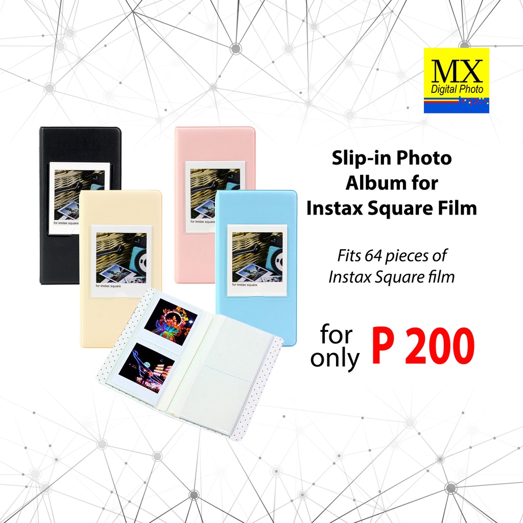 Slip-in Photo Album for Instax Square Film (Fits 64 pcs. of Instax ...