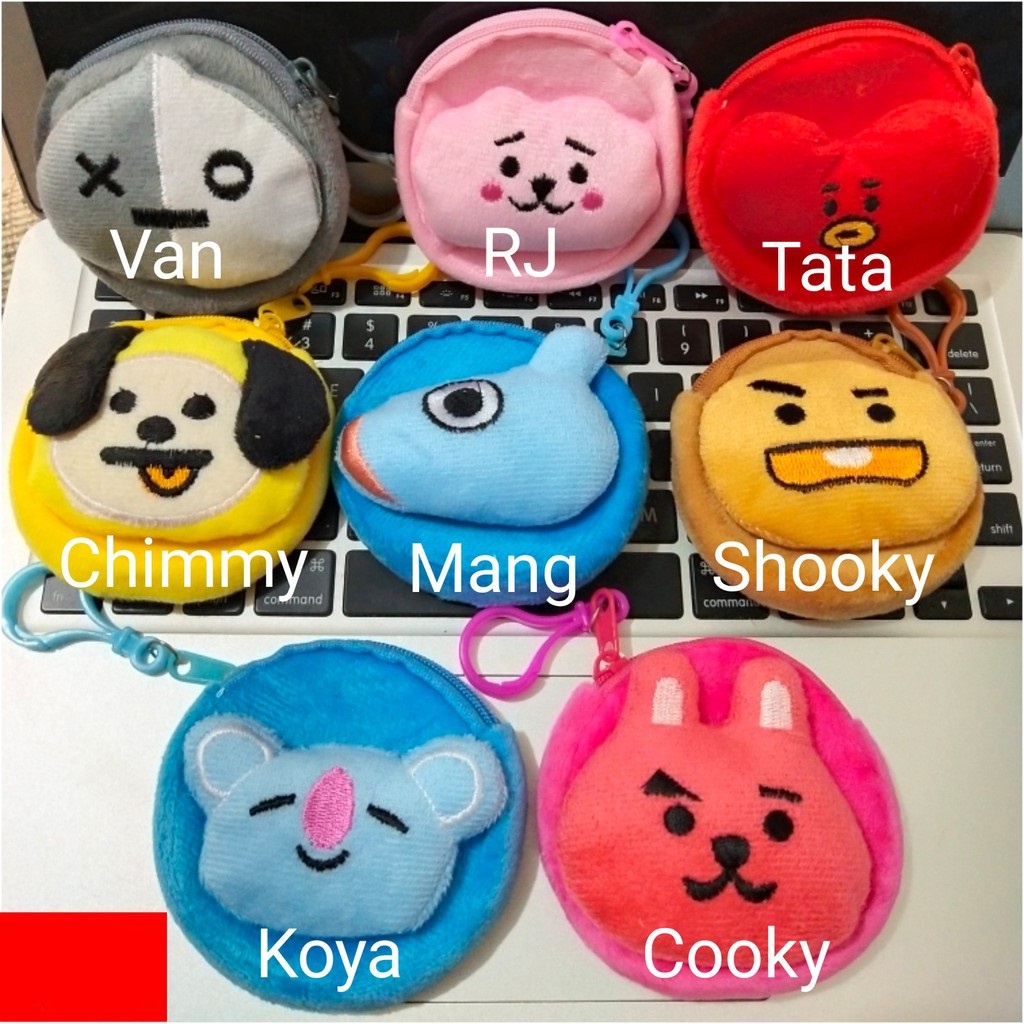 BT21 3D Coin Purse Wallet BTS KPOP Soft Pouch 8cm x 8cm | Shopee ...