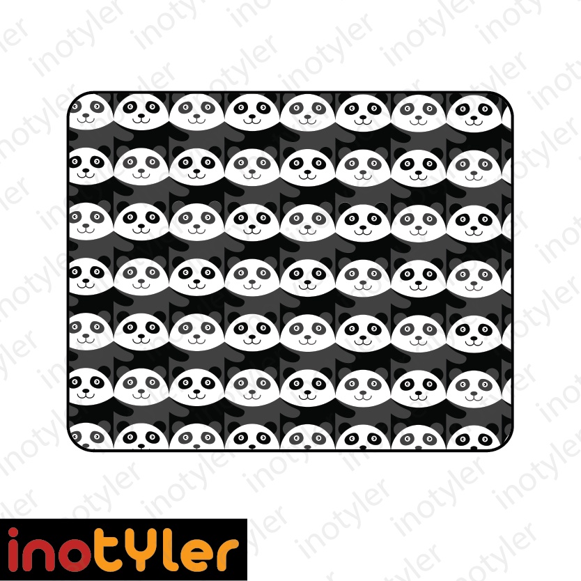 Panda Tessellation Black And White Repeating Design Pattern Cute Pandas ...