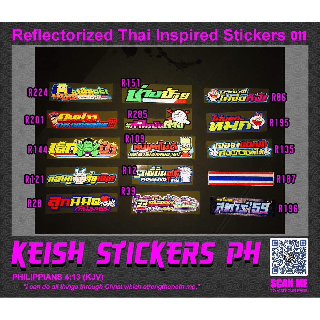 Thai Inspired Reflectorized Stickers 011 | Shopee Philippines