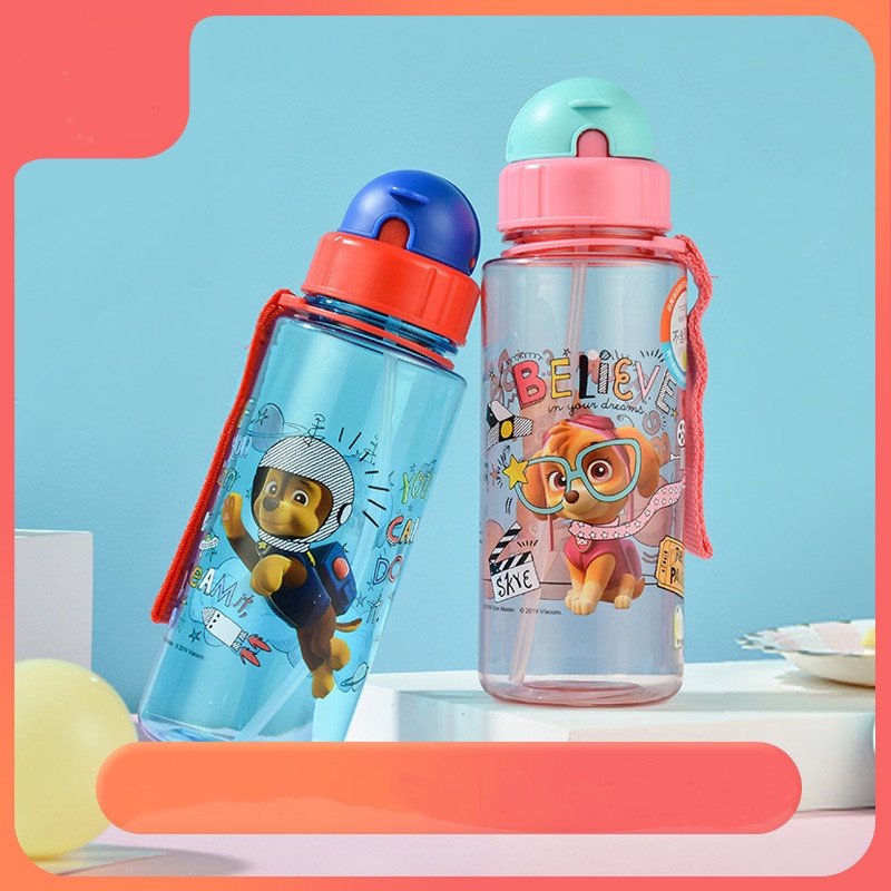 Paw Patrol Cartoon children plastic water cup straw cup learning drink ...