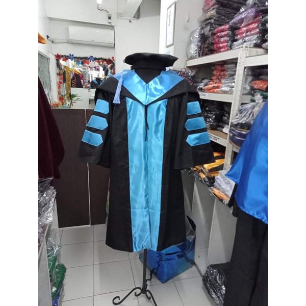 doctoral education PhD graduation toga hood beret light blue | Shopee ...