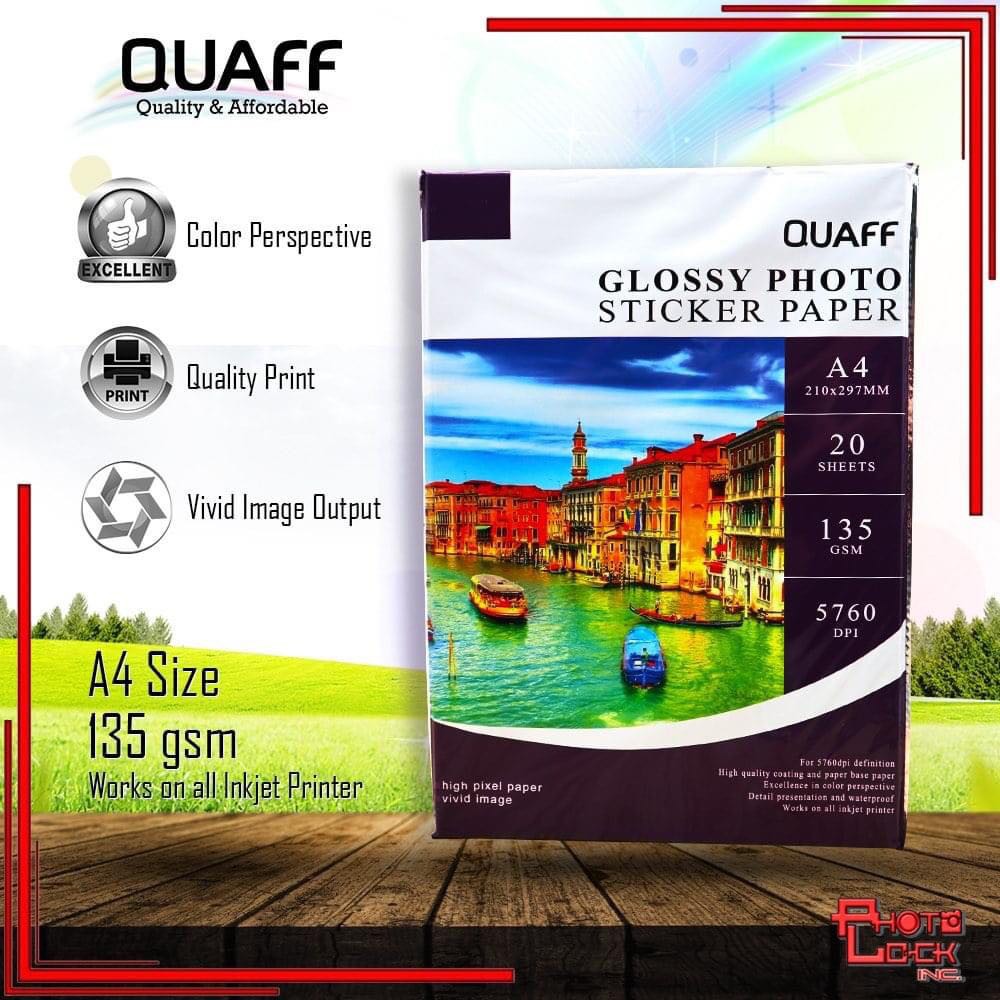 QUAFF GLOSSY PHOTO STICKER PAPER A4 | Shopee Philippines