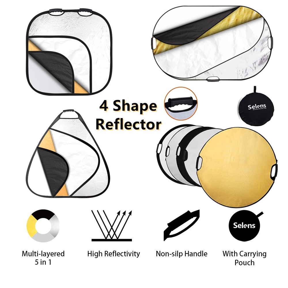 Photography Reflector with Handle 5 in 1 Collapsible Reflectors ...
