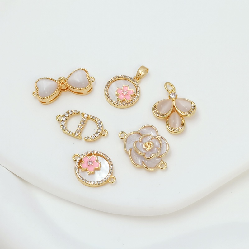 Copper Plated Real Gold 14K Color-Preserving Inlaid Zircon Stickers ...