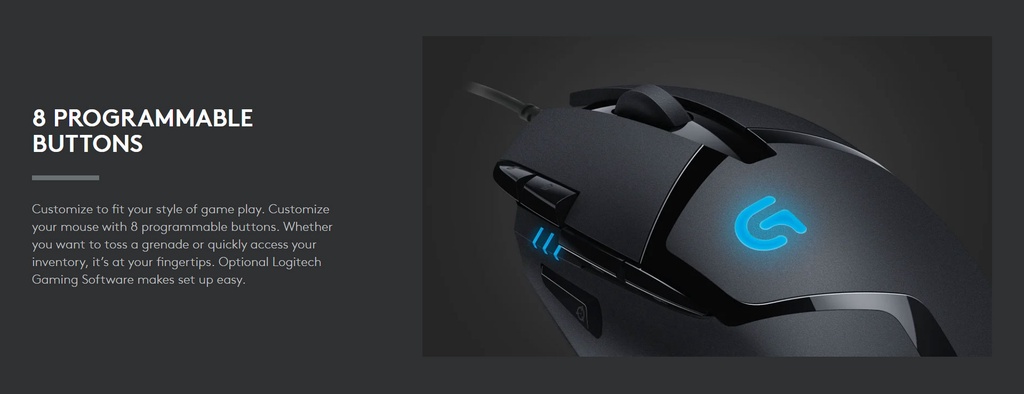 Logitech Mouse G402 Hyperion Fury 4,000 DPI 8 Programmable Buttons Wired Gaming Mouse | Shopee ...