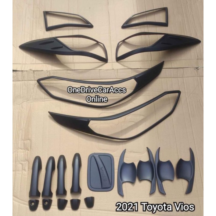 Toyota Vios 2021 Combo Set Garnish Matte Black | Shopee Philippines