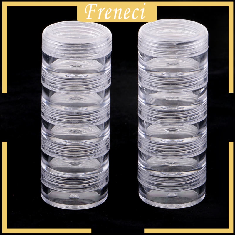 [FRENECI] 10 Stackable Screw Top Jar Stacking Container, Crafts, Cream ...