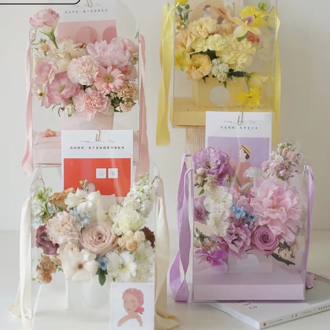 Transparent Carry Gift Box with ribbon handle | Shopee Philippines