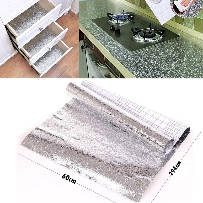 60 X 294 Kitchen Aluminum Foil Sticker Wall Stain-Waterproof | Shopee ...