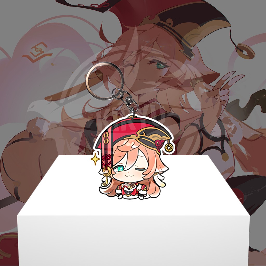 GANTUNGAN Genshin Impact Yanfei Game Anime HP Keychain - Acrylic ...
