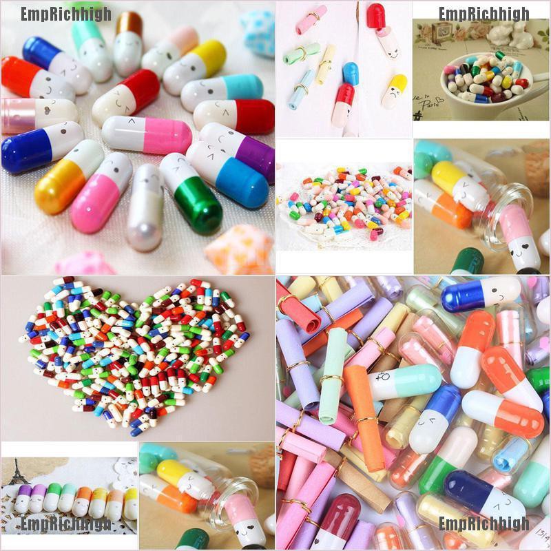 QrhYK 50 Pcs Message in a Bottle Capsule Letter Cute Love Friendship ...