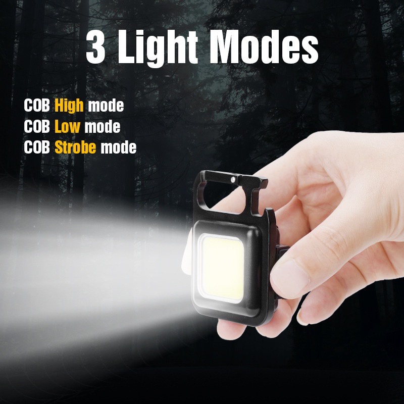LED lampu suluh Flashlight Multifunctional USB Rechargeable COB ...