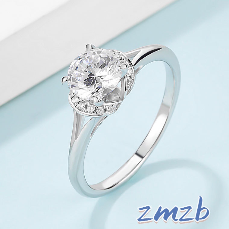 Moissanite Ring 1ct Elegant Classic Brilliant Round Cut 4 Claws Wedding Ring with Certificate ...