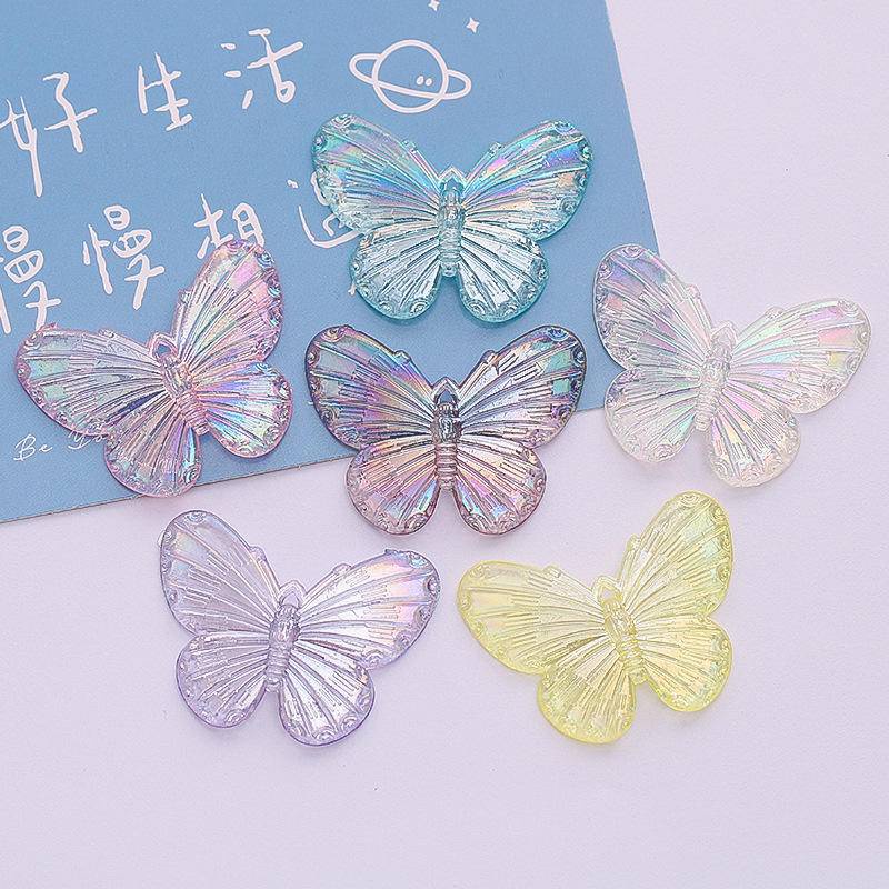 Transparent colorful gradient butterfly Cartoon croc jibz Charm DIY ...