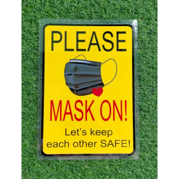 Please Mask On-A4 Laminated Signage | Shopee Philippines
