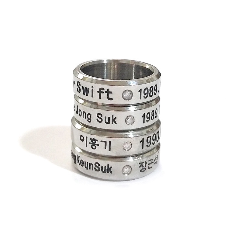 Idol Merchandise Taylor Swift Korean Star Stainless Steel Diamond Ring ...