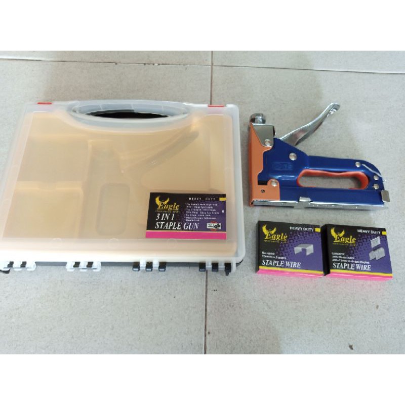 Eagle Heavy Duty Gun Tacker Staple Gun 3in1 with hardcase | Shopee ...