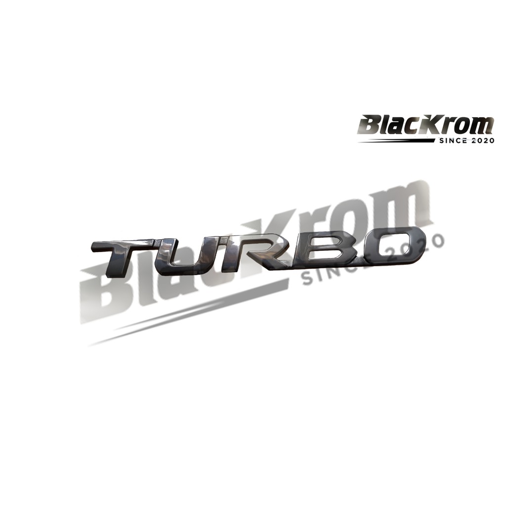 Turbo Writing Black Chrome Emblem Logo | Shopee Philippines