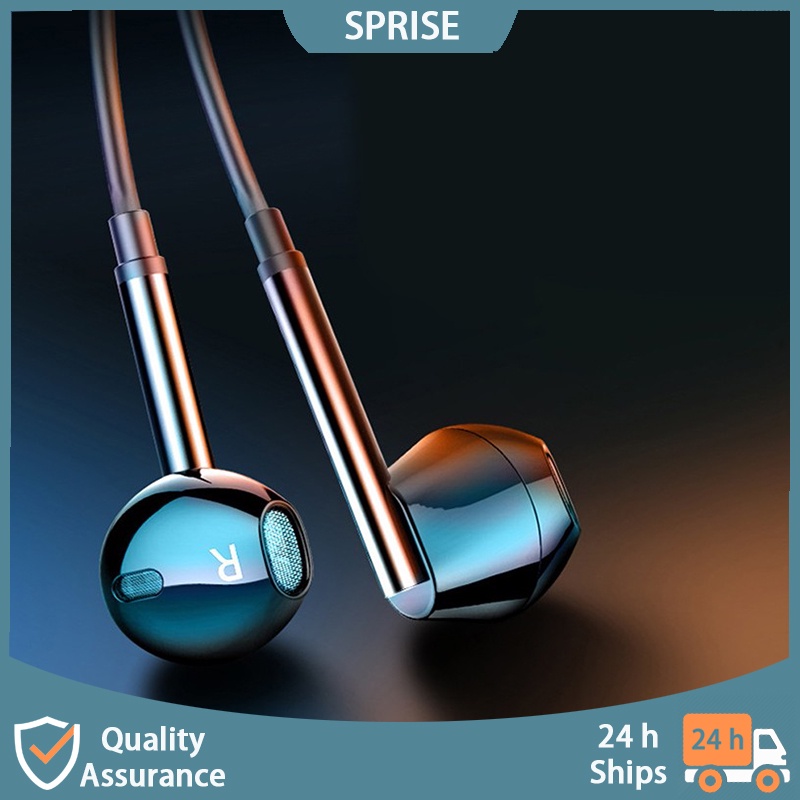 SPRISE Noise Cancelling Original Earphones Wired With Microphone Stereo ...