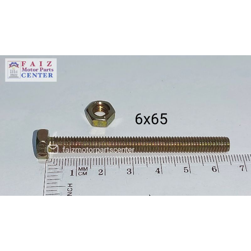 BH. 6x10mm up to 6x100mm (#10 sa yabe /tools)GOLD PLATED HEX BOLT WITH NUT (Tetanized Zinc ...