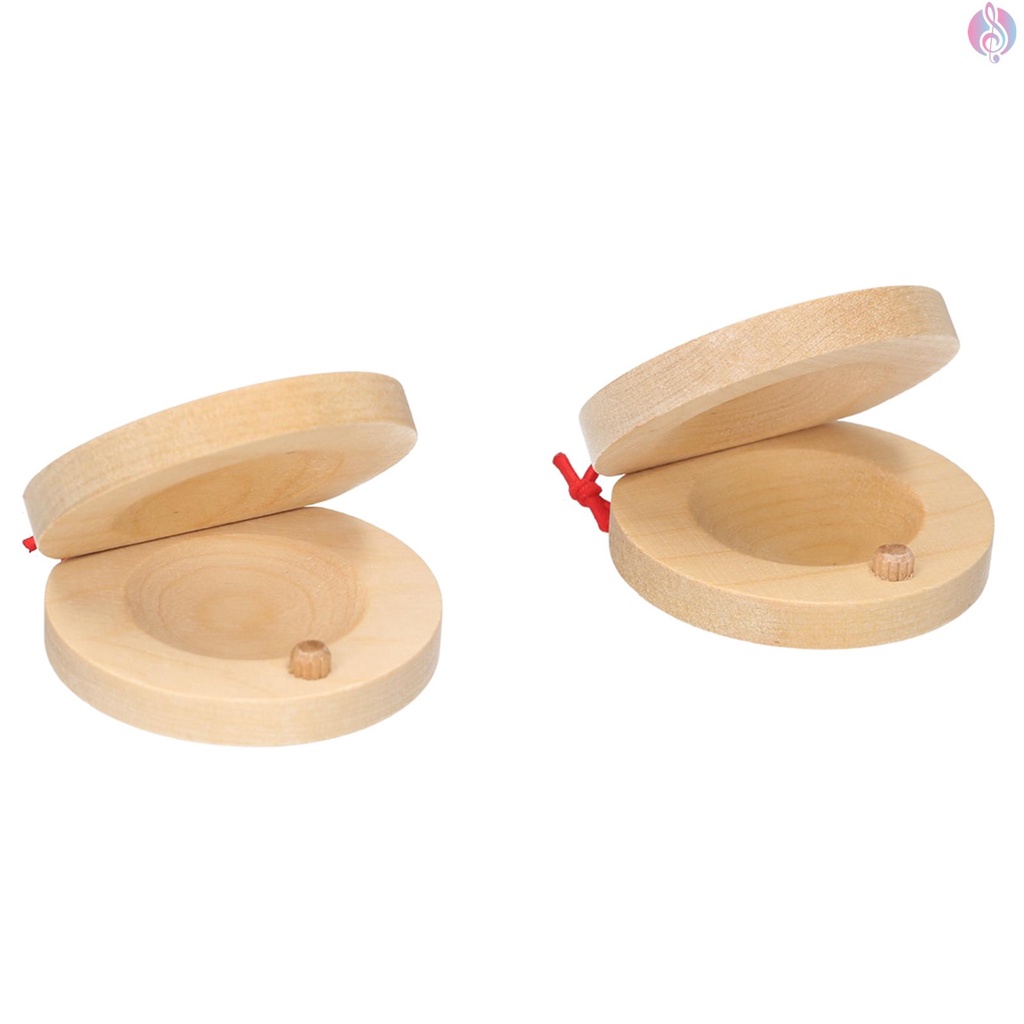 [GADP] Pair of Castanets Wooden Castanet Finger Clappers Musical ...