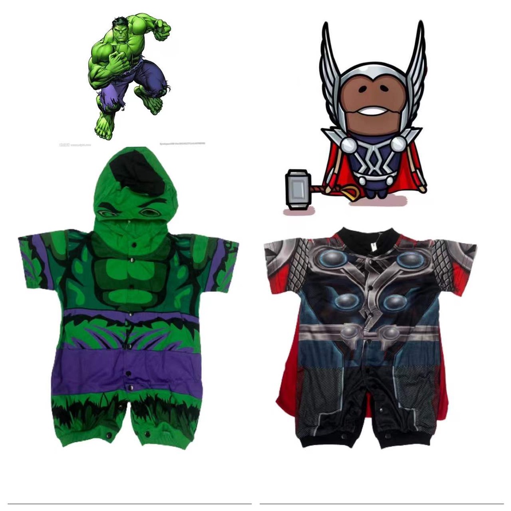 [BPN] The Avengers Super Hero Hulk&Thor Costume For Baby(0-3yrs old ...