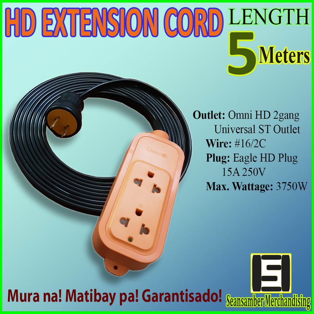 Assembled Heavy Duty Extension Cord 5 Meters in Length | Shopee Philippines