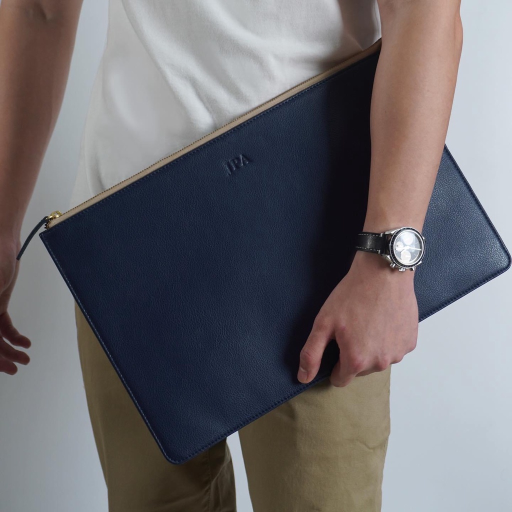 Full Grain Cowhide Leather Executive Zippered Legal Document Envelope ...