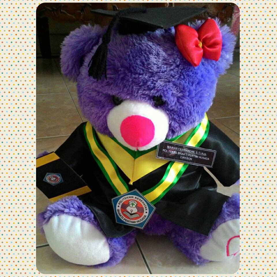 UNGU Purple Teddy Bear Graduation Doll 40 cm | Shopee Philippines