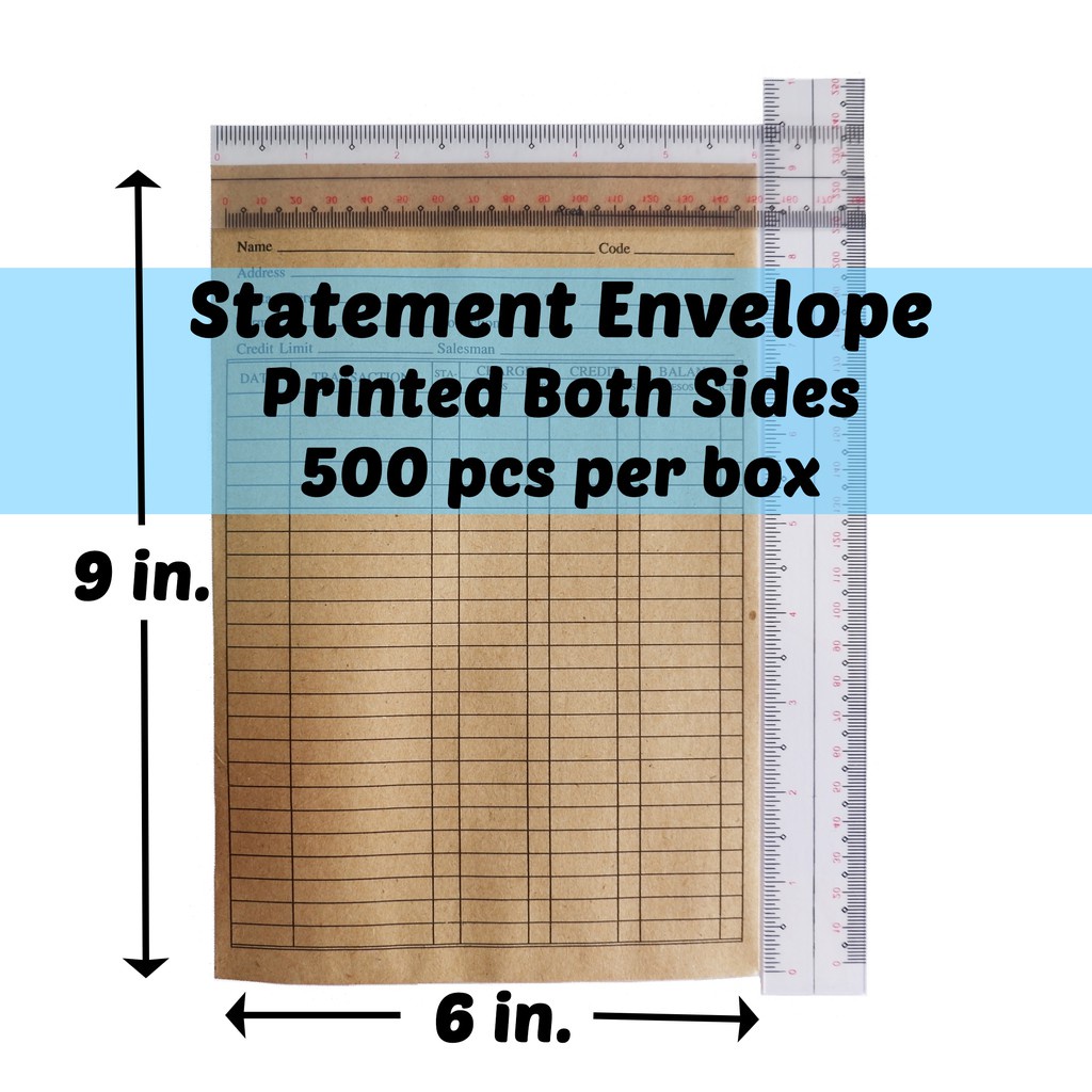 Statement Envelope 2 Side Print 500 pcs per box Kraft Brown | Shopee ...