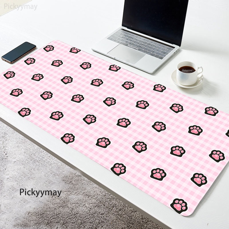 Cute Cat Paw Large Pink Mouse Pad Kawaii Anime Mousepad Student Office ...