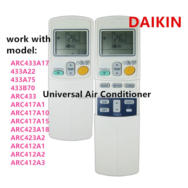 DAIKIN Air Conditioner Remote control Universal ARC433A27 FT20JXV1 ...
