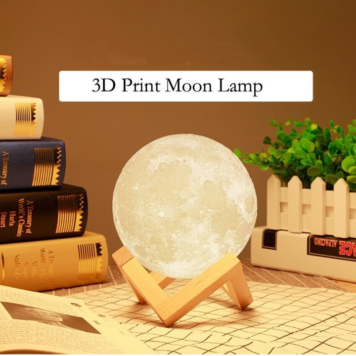 Moon Shaped Night Lamp - 3D Print Moon Lamp Desk Light 10 cm | Shopee ...