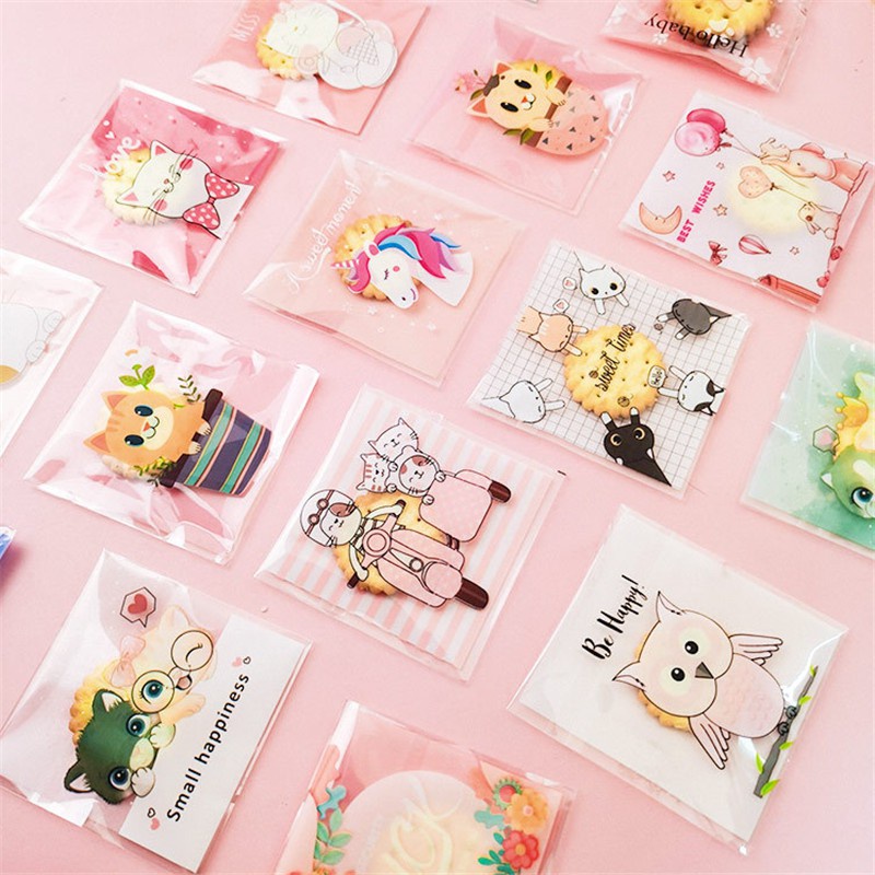 7*7 Cartoon bag Cartoon Cat animal Biscuit bag Baking bag Cookie Candy ...