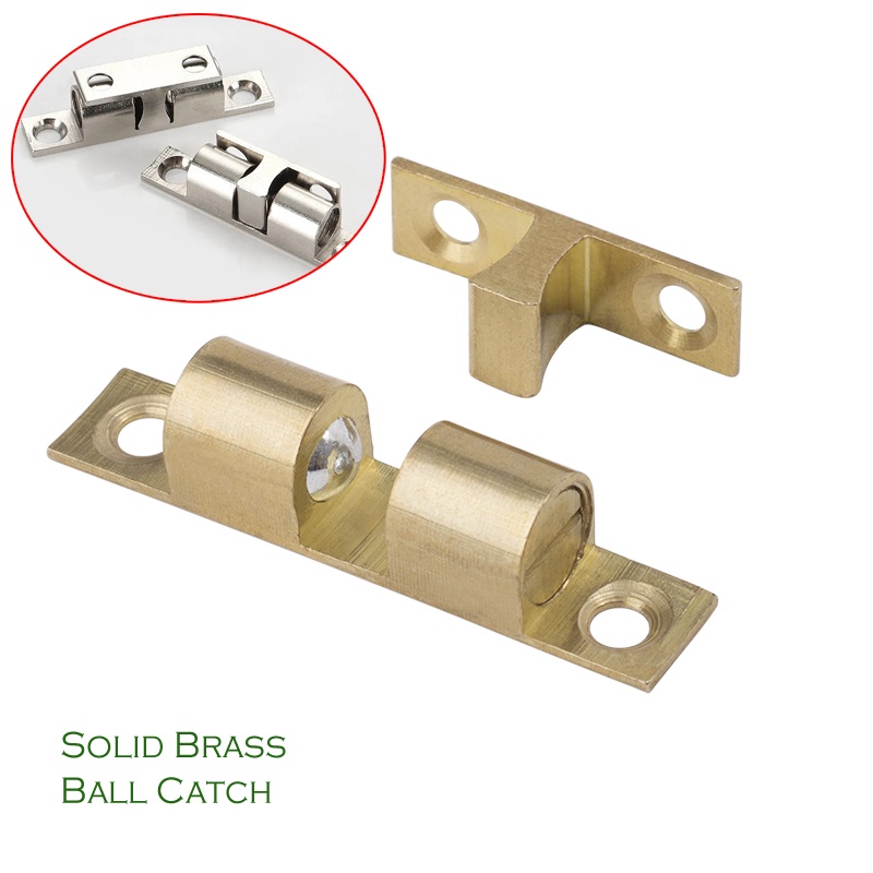 1Set Furniture Door Latch Solid Brass Spring Ball Catch with Free ...