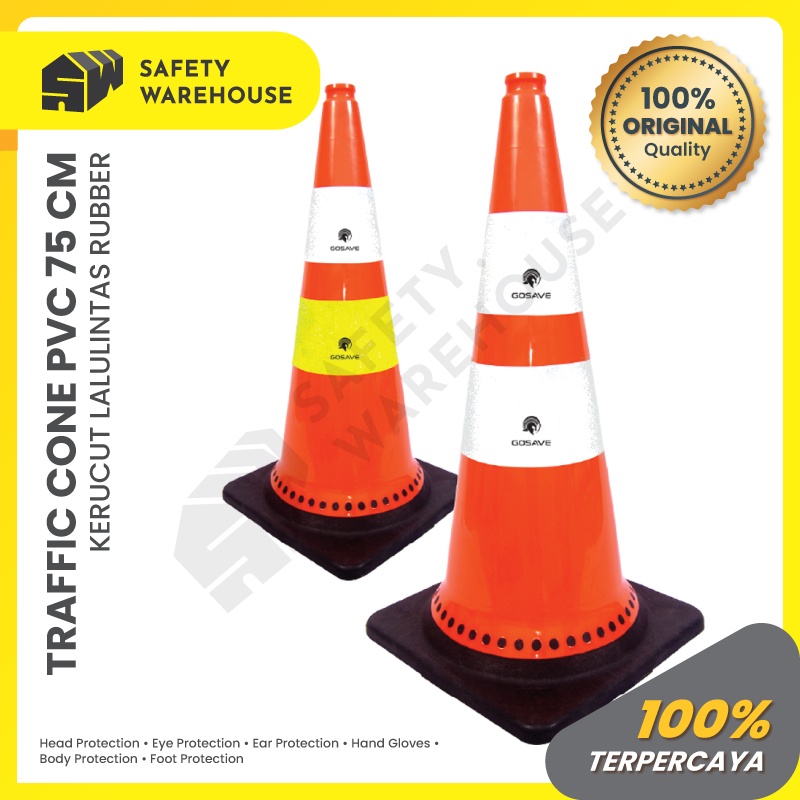 HITAM 75 cm PVC Rubber Traffic Cone / 75cm Traffic Cone Base Black ...