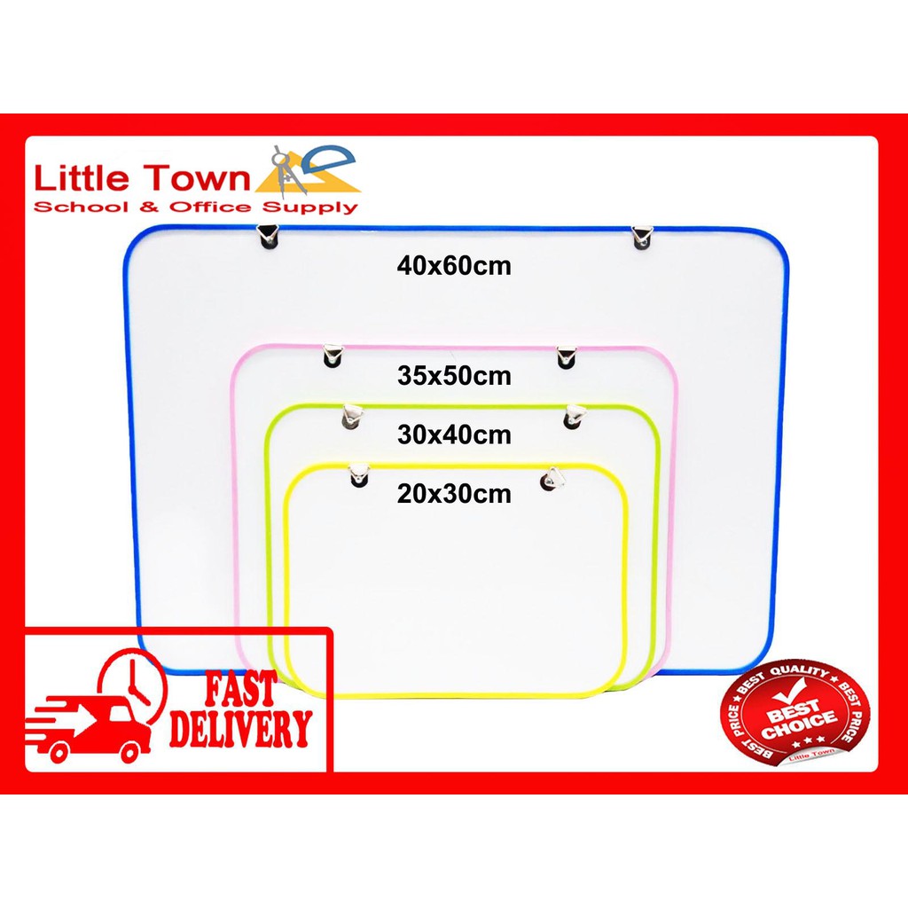 Back to back magnetic whiteboard with colored frame 20 X 30CM | Shopee ...