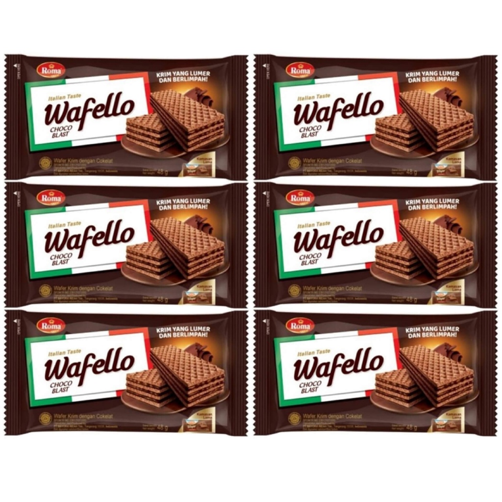 WAFELLO Chocolate Wafer 48g x 6 packs | Shopee Philippines